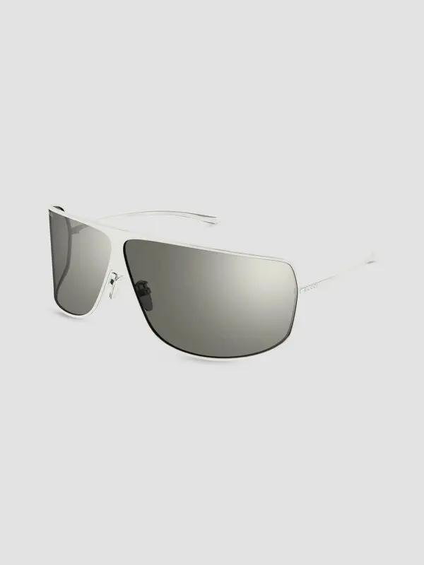 Gucci Lettering Gg2276s Shield Metal Sunglasses - Silver