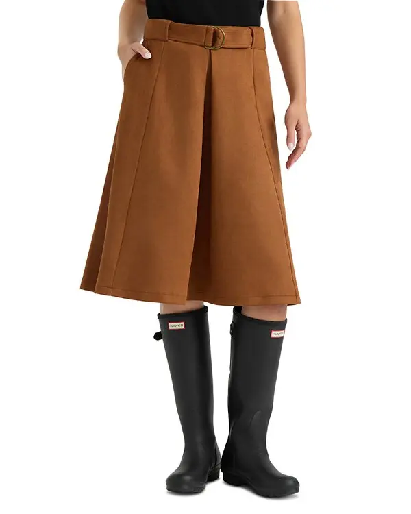 Hunter Belted Midi A Line Skirt - Copper