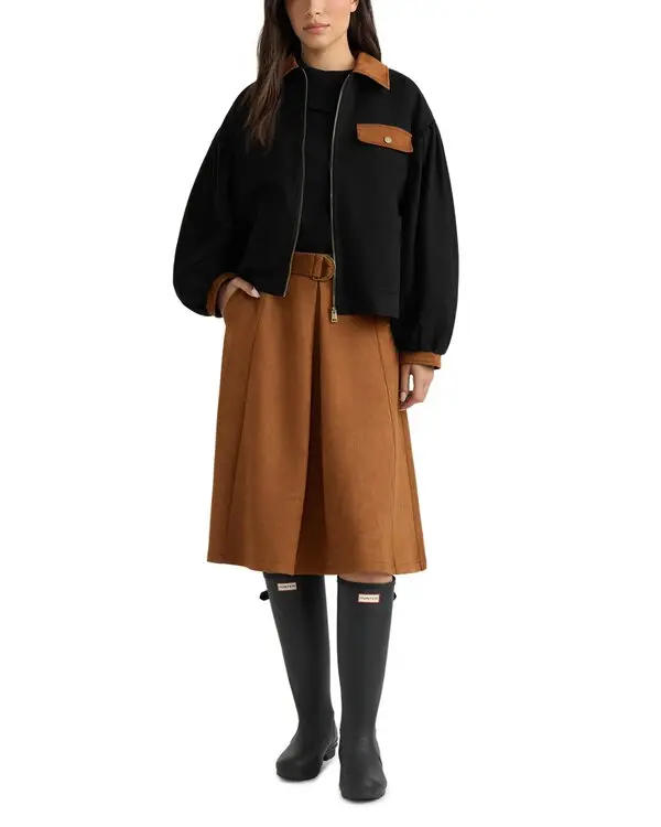Hunter Belted Midi A Line Skirt - Copper