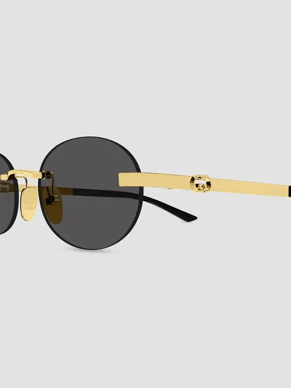 Gucci Interlocking G 55mm Bella Rimless Oval Sunglasses