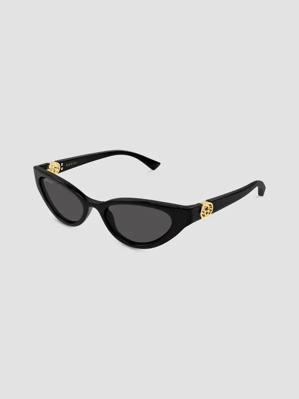 Gucci Interlocking G Gg2194s Hailey Cat Eye Sunglasses - Black