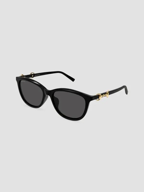 Gucci Horsebit 56mm Round Sunglasses - Black