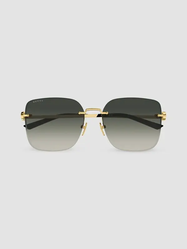Gucci Interlocking G Gg2229sa Evolution Rimless Butterfly Metal Sunglasses