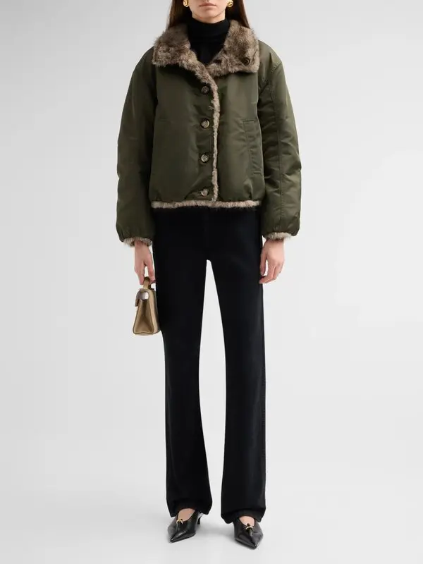 Veronica Beard Varell Reversible Faux Fur Jacket