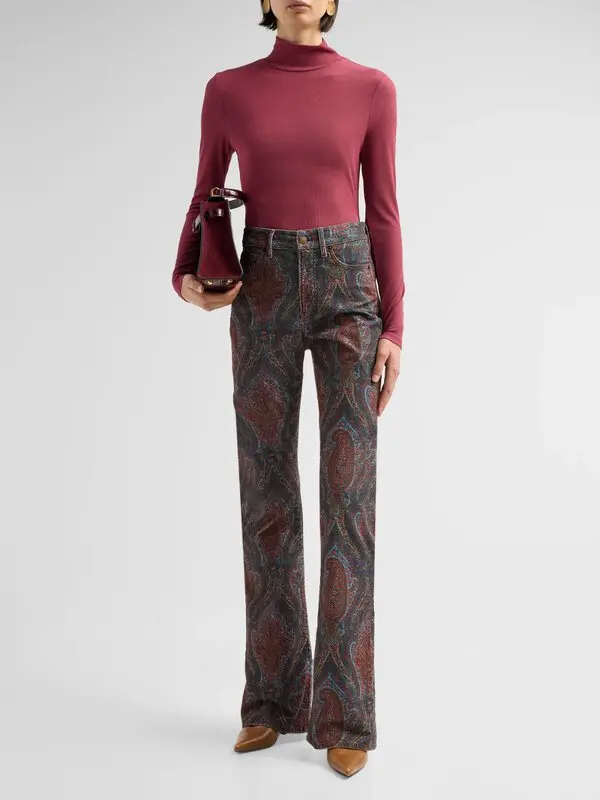 Veronica Beard Beverly Paisley Flare Jeans