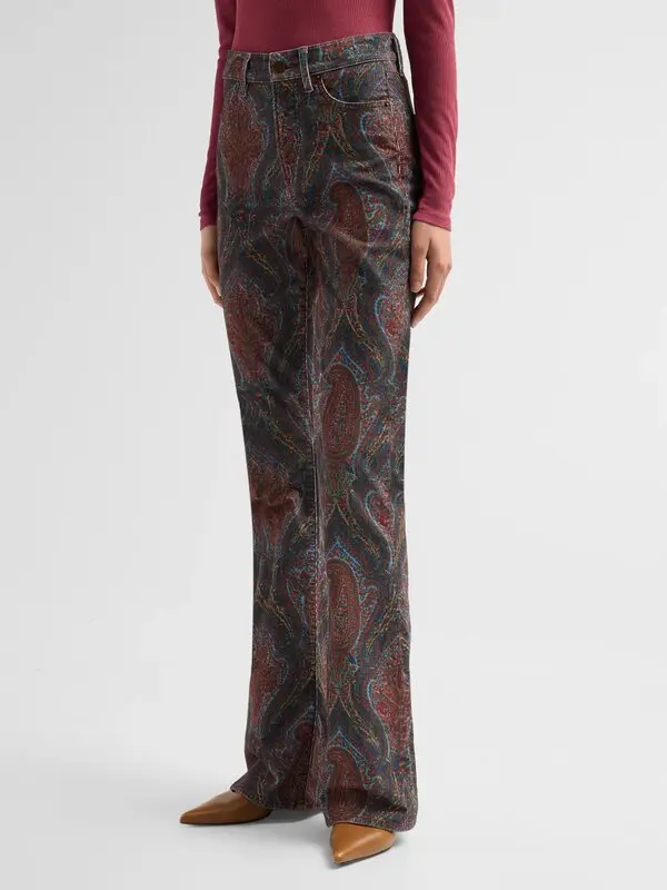 Veronica Beard Beverly Paisley Flare Jeans