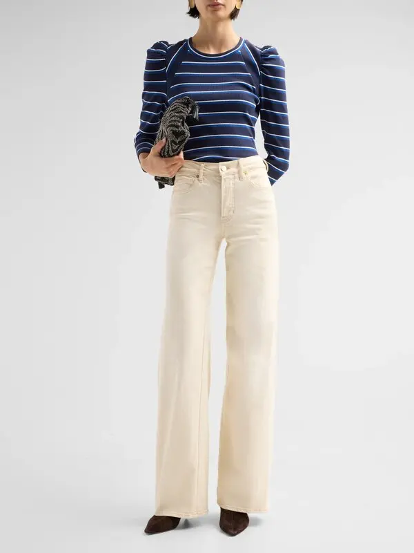 Veronica Beard Taylor Mid-rise Wide-leg Jeans