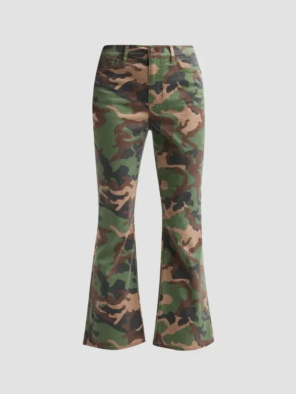 Veronica Beard Carson Camouflage High-rise Ankle-flare Jeans - Camo