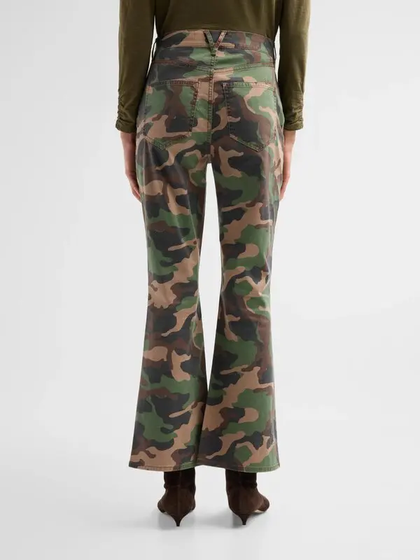 Veronica Beard Carson Camouflage High-rise Ankle-flare Jeans