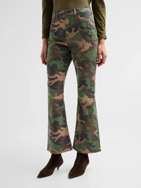Veronica Beard Carson Camouflage High-rise Ankle-flare Jeans