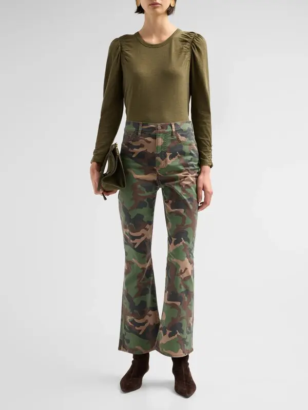 Veronica Beard Carson Camouflage High-rise Ankle-flare Jeans