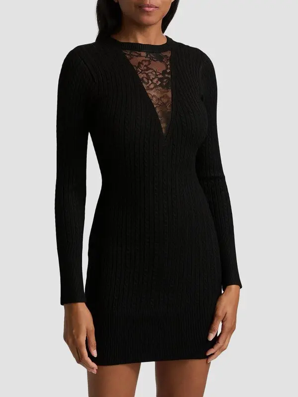 FLEUR DU MAL Quinn Lace-inset Minidress