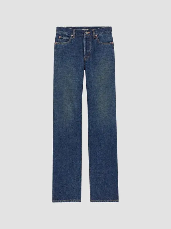 Saint Laurent Nico Low-rise Jeans In Heritage Indigo Denim