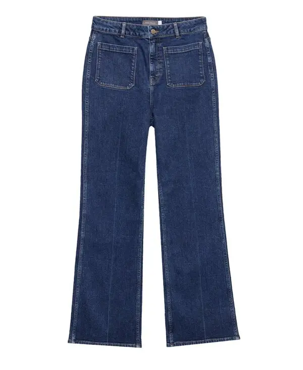 Mint Velvet Relaxed Straight Patch Pocket Jeans In Wash
