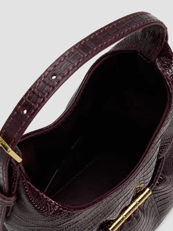 Balmain Sphynx Mini Calfskin Lizard-embossed Top Handle Bag
