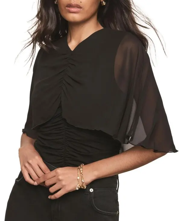 Mint Velvet Woven Cape Top