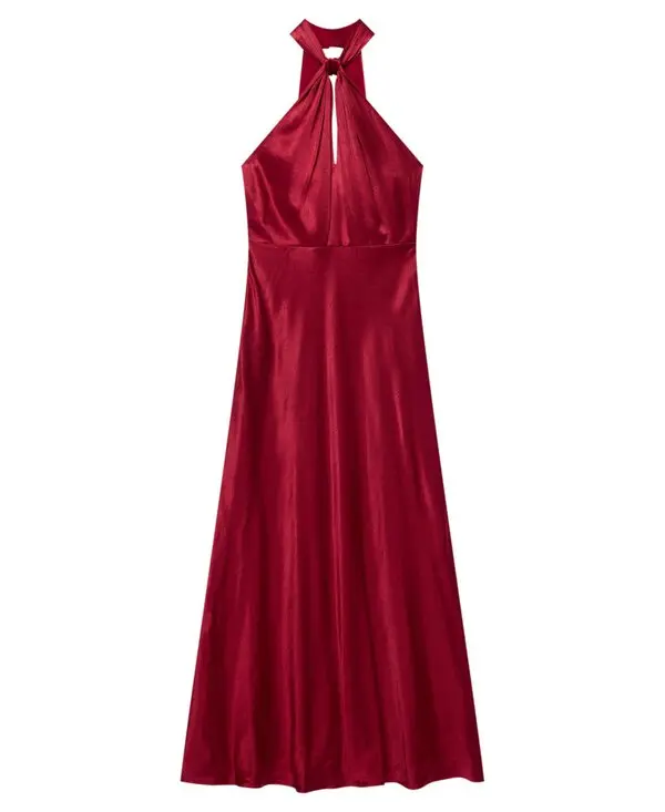 Mint Velvet Satin Halter Midi Dress