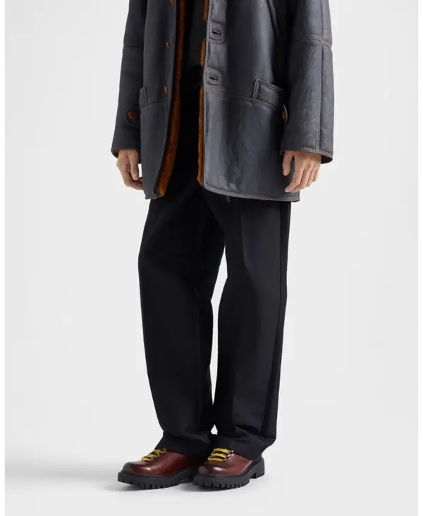 Prada Aged Leather Lace-up Shoes - Brown