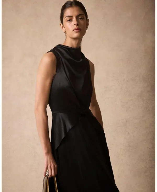 Mint Velvet Satin Cowl Neck Midi Dress