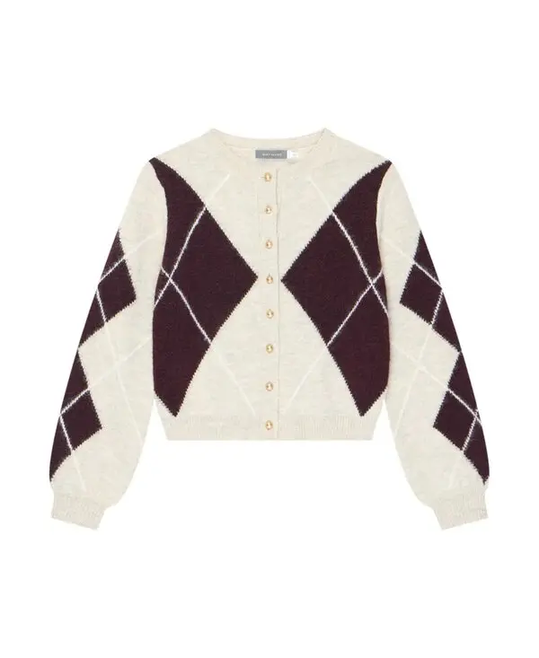 Mint Velvet Wool Blend Argyle Cardigan