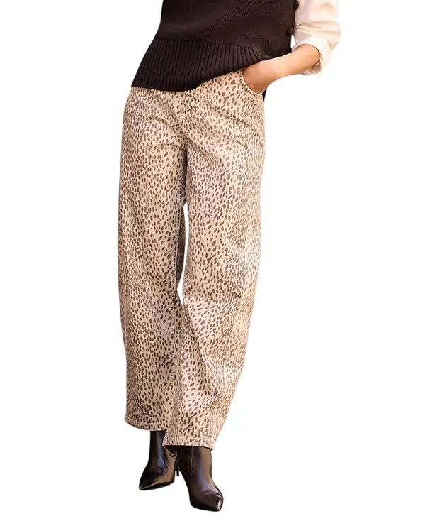 Mint Velvet Leopard Print Tapered Jean - Neutral