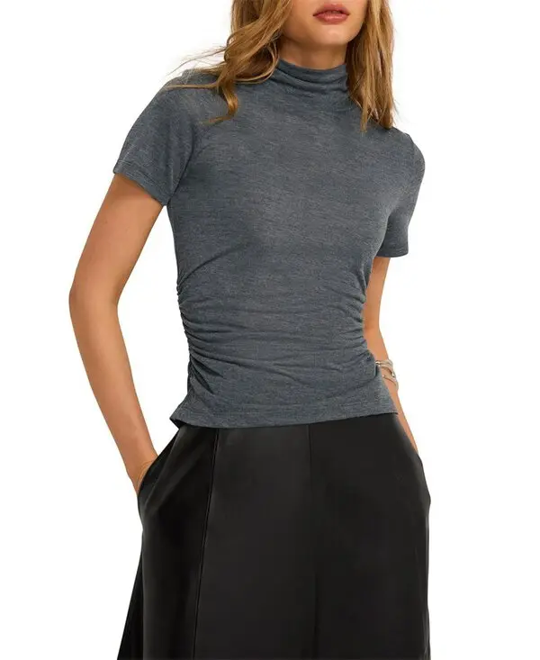 Mint Velvet Ruched Detail High Neck Top