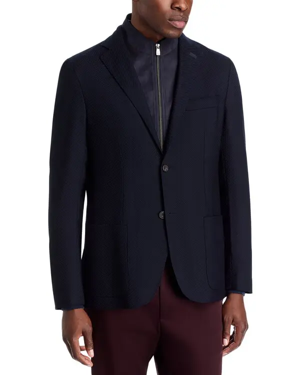 Corneliani Wool Blend Twill Id Jacket & Removable Bib