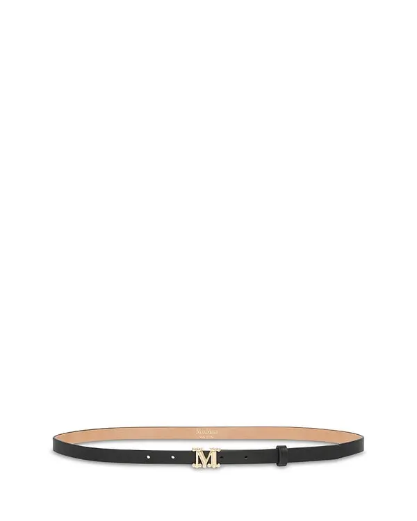 Max Mara Monogram Leather Belt - Black