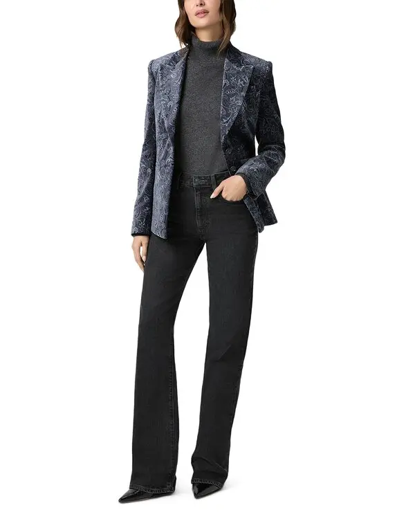 Paige Chelsee Stretch Velvet Peak Lapel Blazer