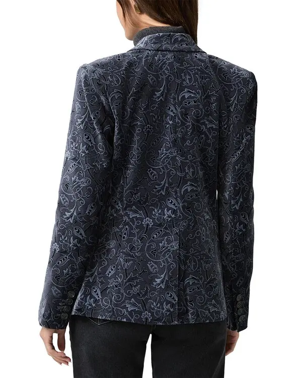 Paige Chelsee Stretch Velvet Peak Lapel Blazer