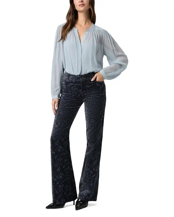Paige Leenah Stretch Velvet Wide Leg Pants
