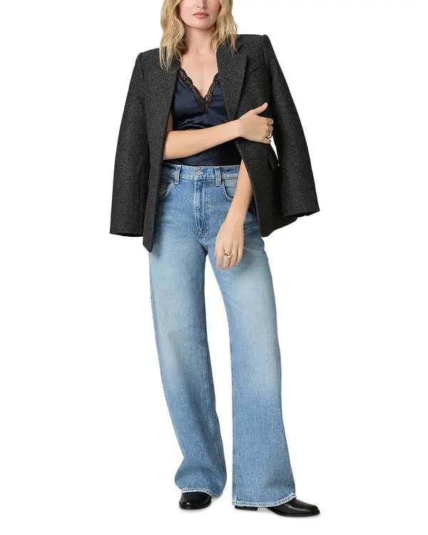 Paige Marin Lace Trim Satin Top