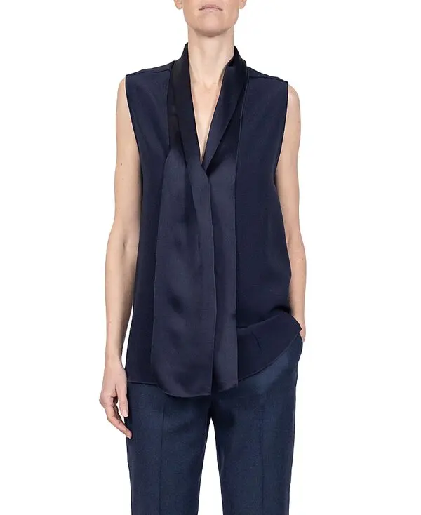 CALLAS MILANO Shelby Scarf Front Shirt - Navy