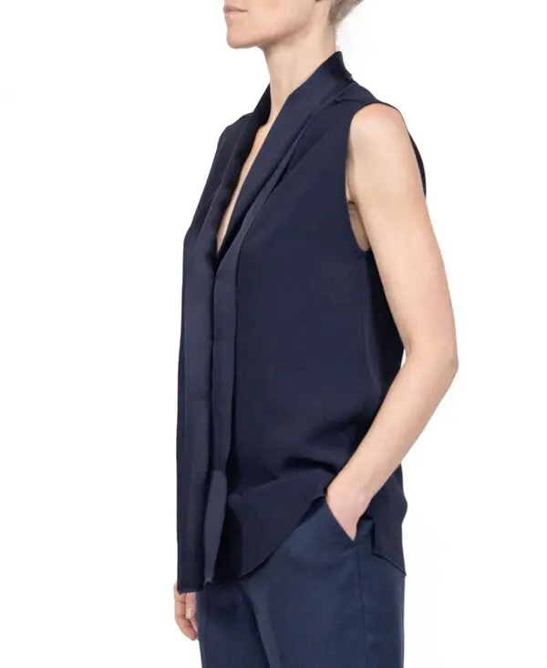 CALLAS MILANO Shelby Scarf Front Shirt - Navy