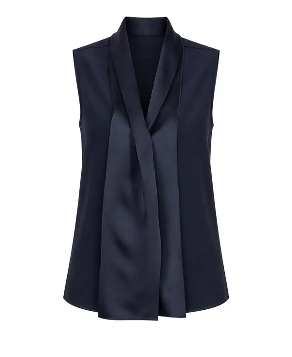 CALLAS MILANO Shelby Scarf Front Shirt - Navy