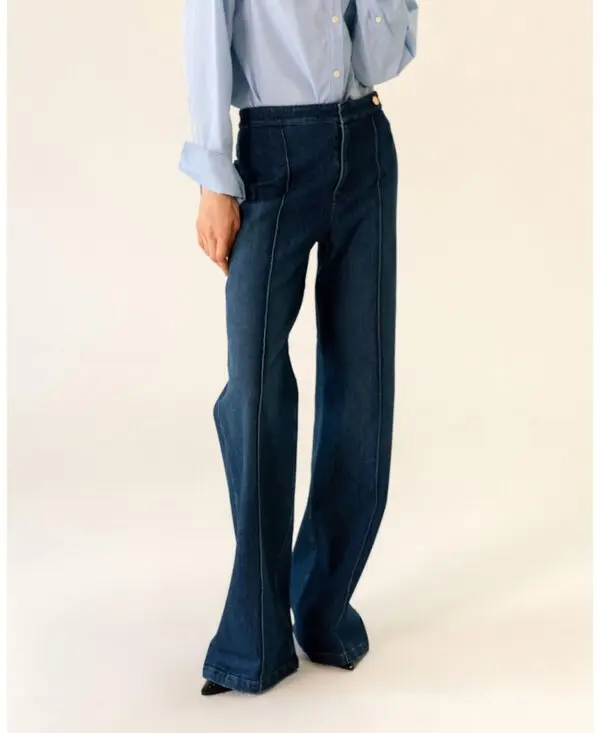 CALLAS MILANO Charly Washed Denim Flare Pant