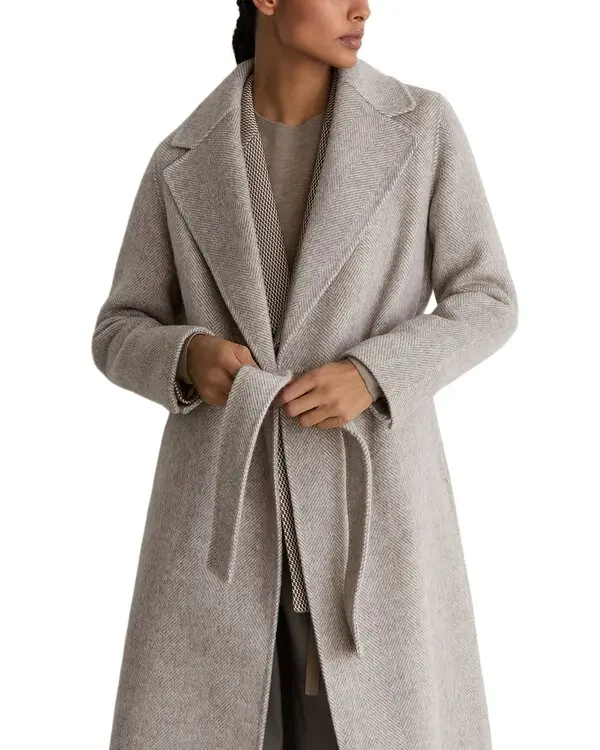 REISS Petite Daia Wool Blend Herringbone Coat