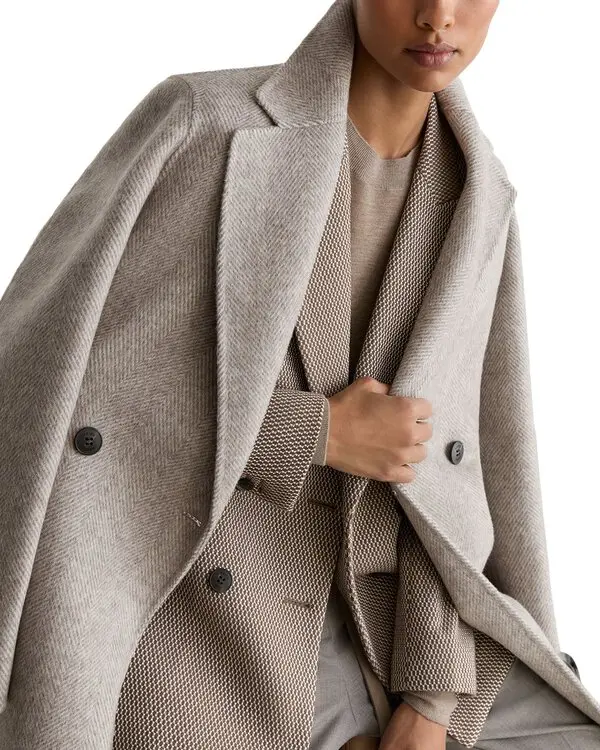 REISS Petite Daia Wool Blend Herringbone Coat