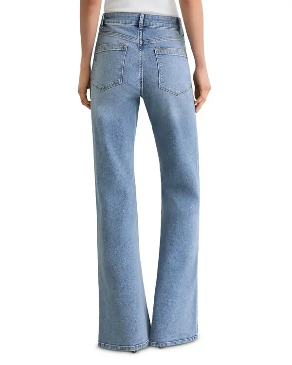 REISS Petite Cali Mid Rise Flare Leg Jeans
