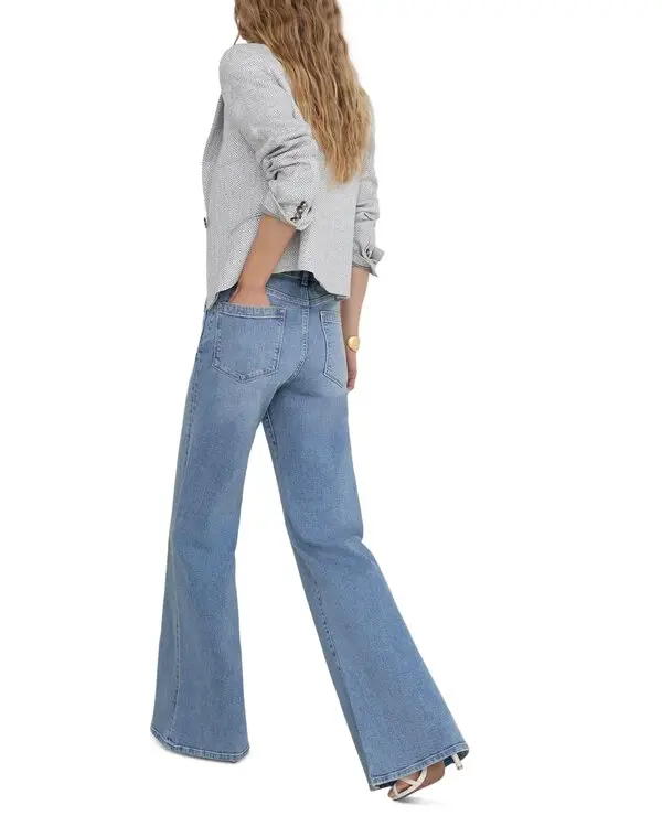 REISS Petite Cali Mid Rise Flare Leg Jeans