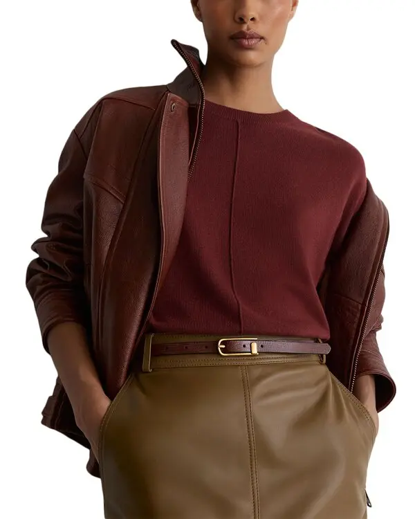 REISS Colette Reverse Seam Dropped Shoulder Sweater