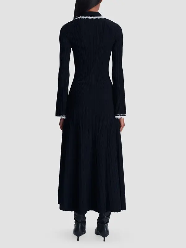 Simkhai Orelia Rib-knit Contrast Stripe Midi Dress