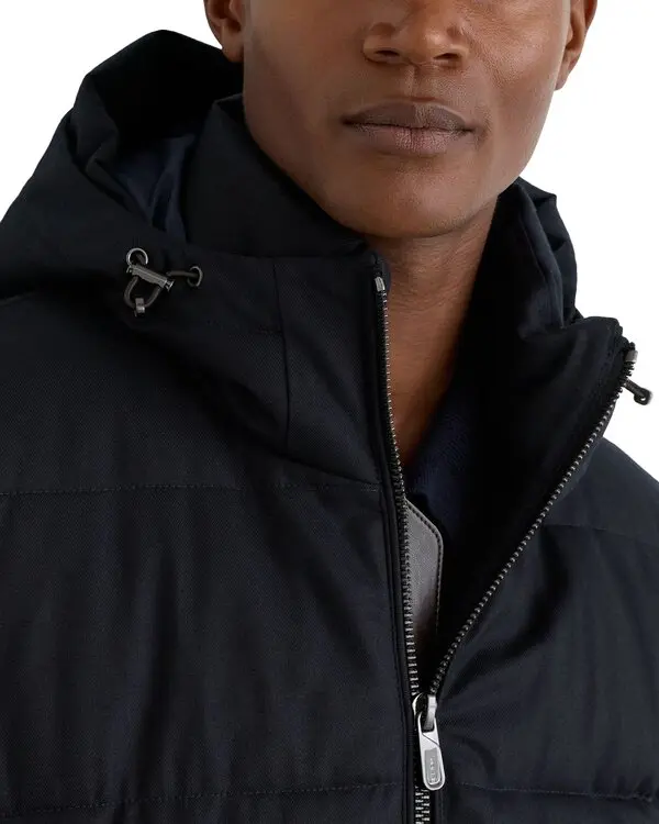 REISS Fergus Wool Hooded Puffer Jacket
