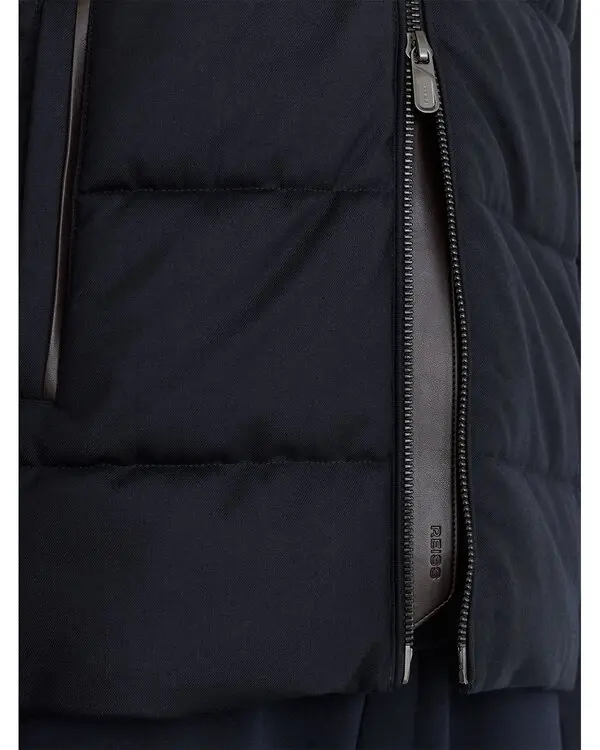 REISS Fergus Wool Hooded Puffer Jacket
