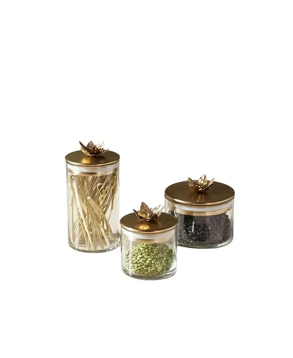 BE HOME Lily Botanical Canister, Set Of 3