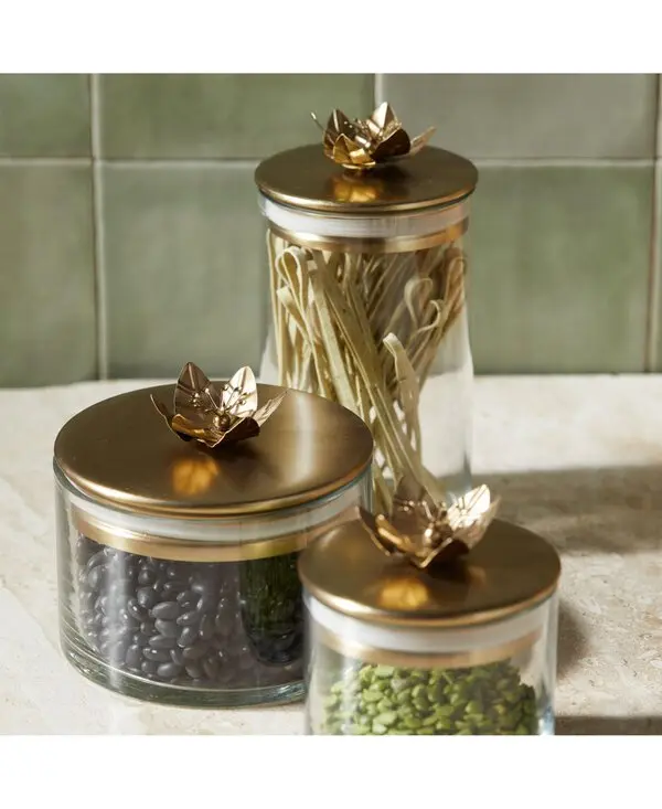 BE HOME Lily Botanical Canister, Set Of 3