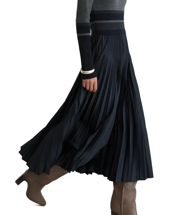REISS Petite Carla Mixed Media Midi Dress