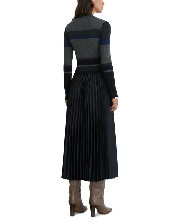 REISS Petite Carla Mixed Media Midi Dress