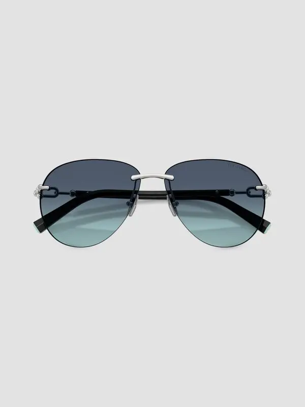 Tiffany & Co. 59mm Aviator Sunglasses - Silver