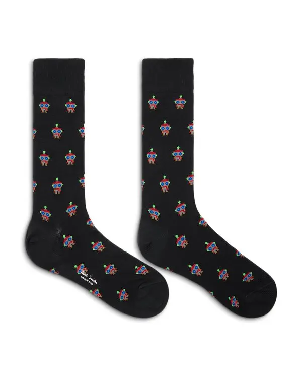 Paul Smith Robot Cotton Blend Socks